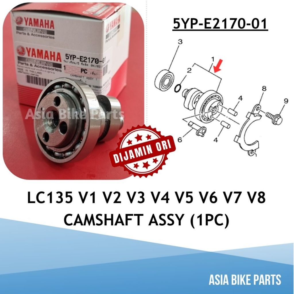 Yamaha Original LC135 V1 V2 V3 V4 V5 V6 V7 V8 Camshaft Assy - 5YP-E2170-01 (21S-E2170-01 ...