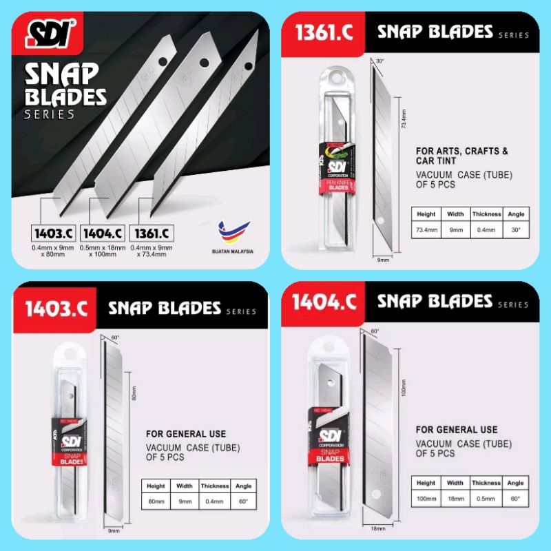 SDI Cutter Blade Refill 1403C/1404C/1361C ( 5 Blade/case ) | Shopee Malaysia