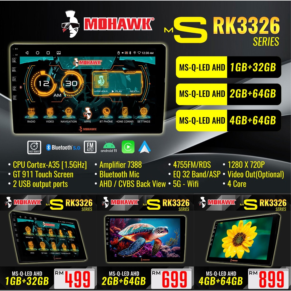 NEW ! 𝐌𝐨𝐡𝐚𝐰𝐤 𝐌𝐒 𝐒𝐞𝐫𝐢𝐞𝐬 𝐑𝐊𝟑𝟑𝟐𝟔 Kereta Car Android Player Plug n Play AHD Carplay For Proton ...