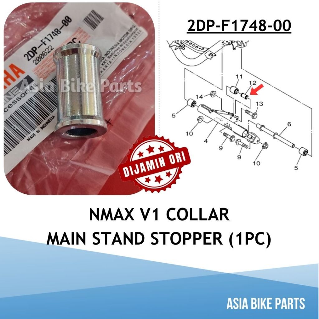 Yamaha Original NMAX V1 Engine Bracket Collar Main Stand Stopper - 2DP ...