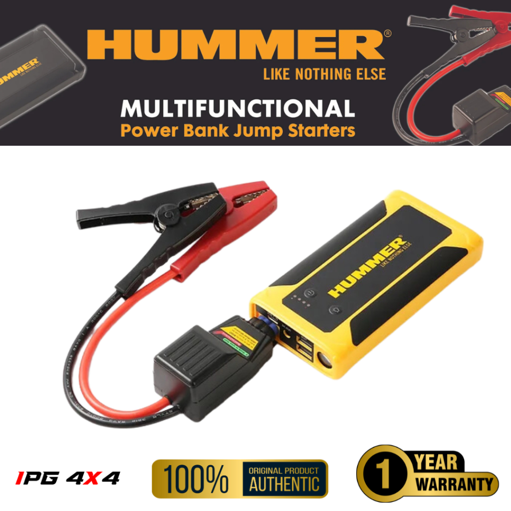 Hummer HX Jump Starter Power bank 2000A USB-C Wireless Charger 37000mWh ...