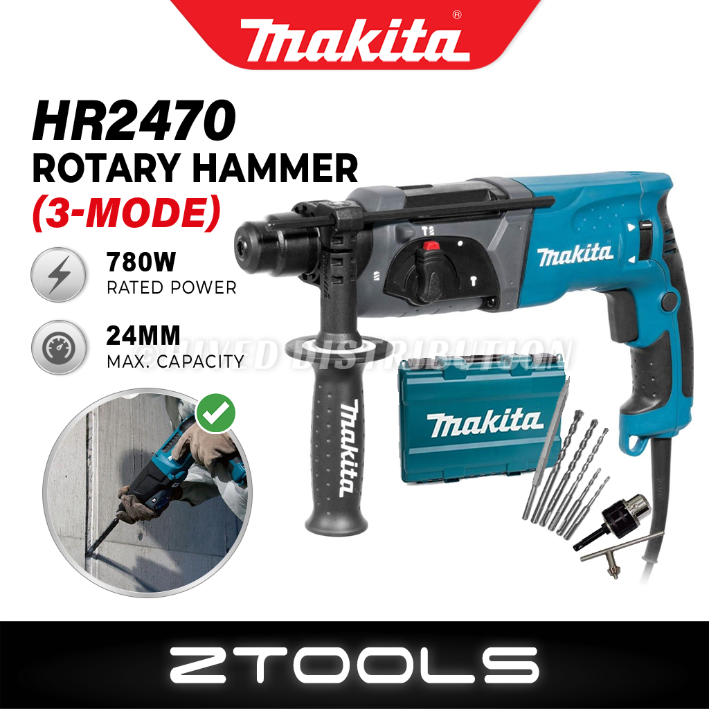 MAKITA HR2470 Rotary Hammer Drill (3-Mode) Mesin Penebuk Lubang SDS ...