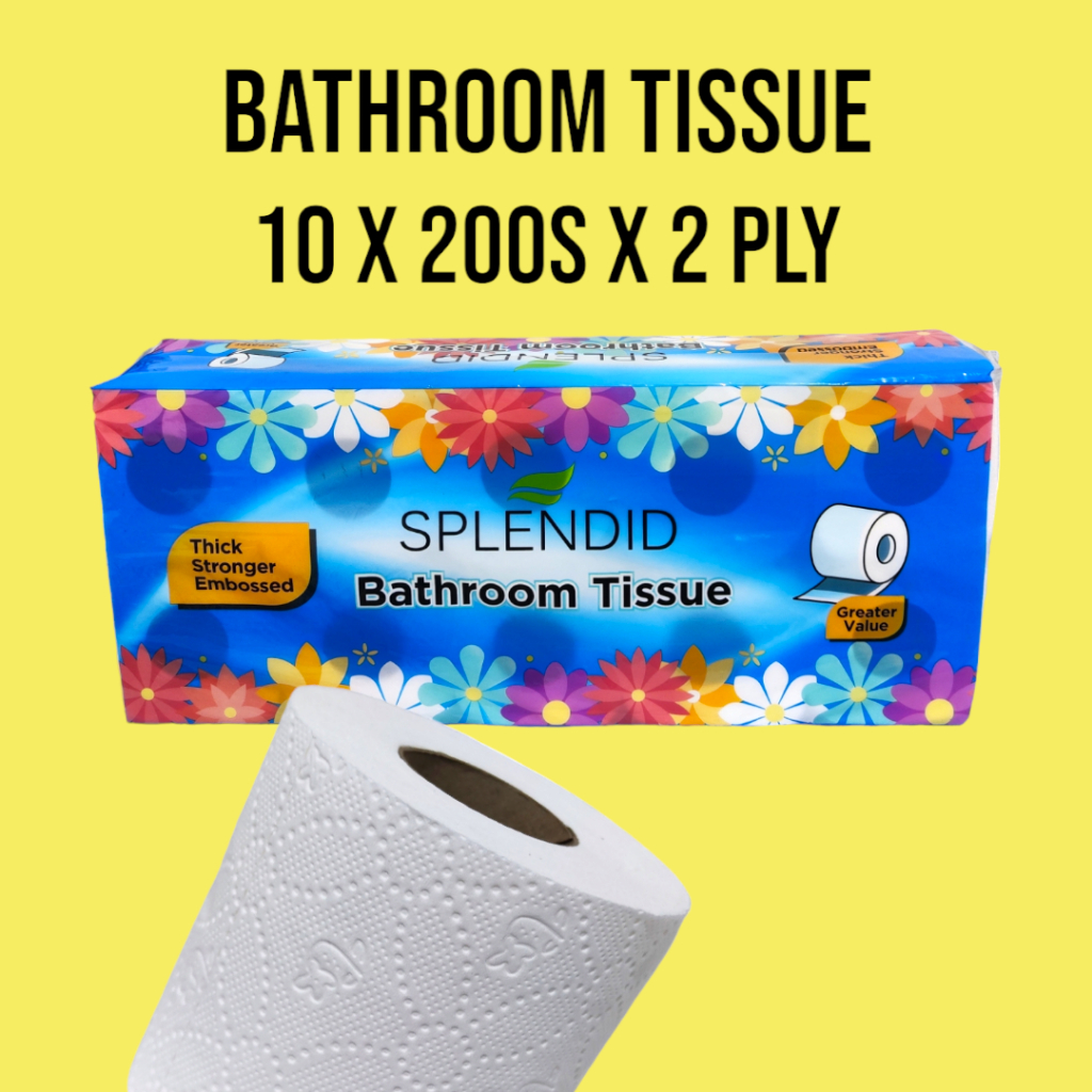 Splendid Bathroom Tissue Toilet Paper 10 x 200 sheets 2ply Virgin Pulp ...