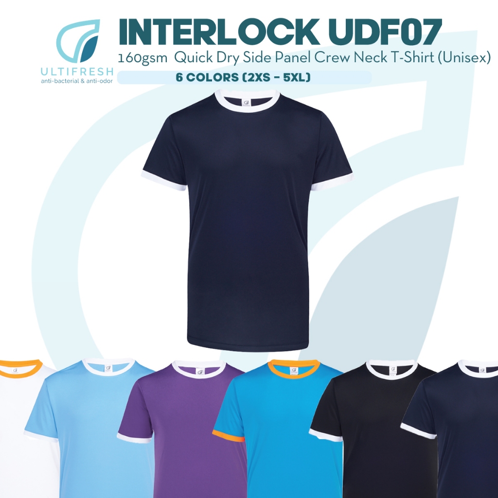 ULTIFRESH Interlock Jersey Plain T-Shirt Unisex 160gsm Microfiber Baju ...