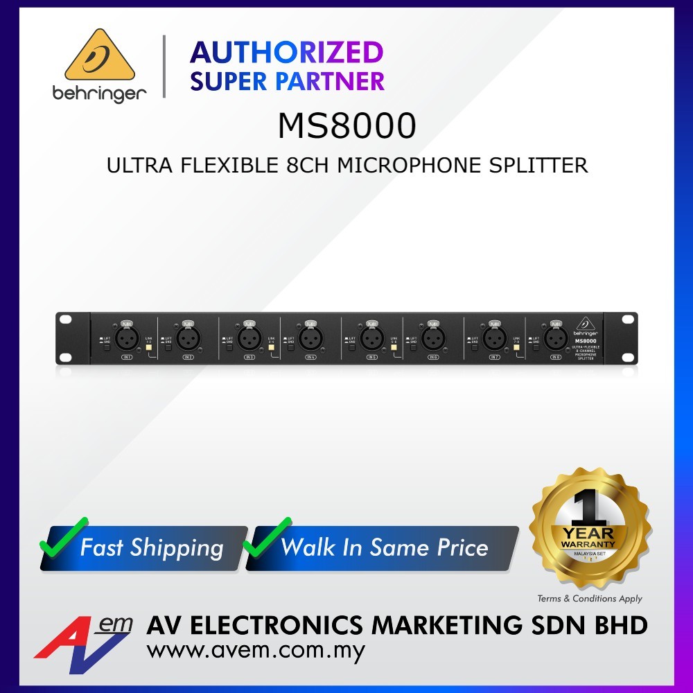 BEHRINGER MS8000 Ultra-Flexible 8-Channel Microphone Splitter | Shopee Malaysia