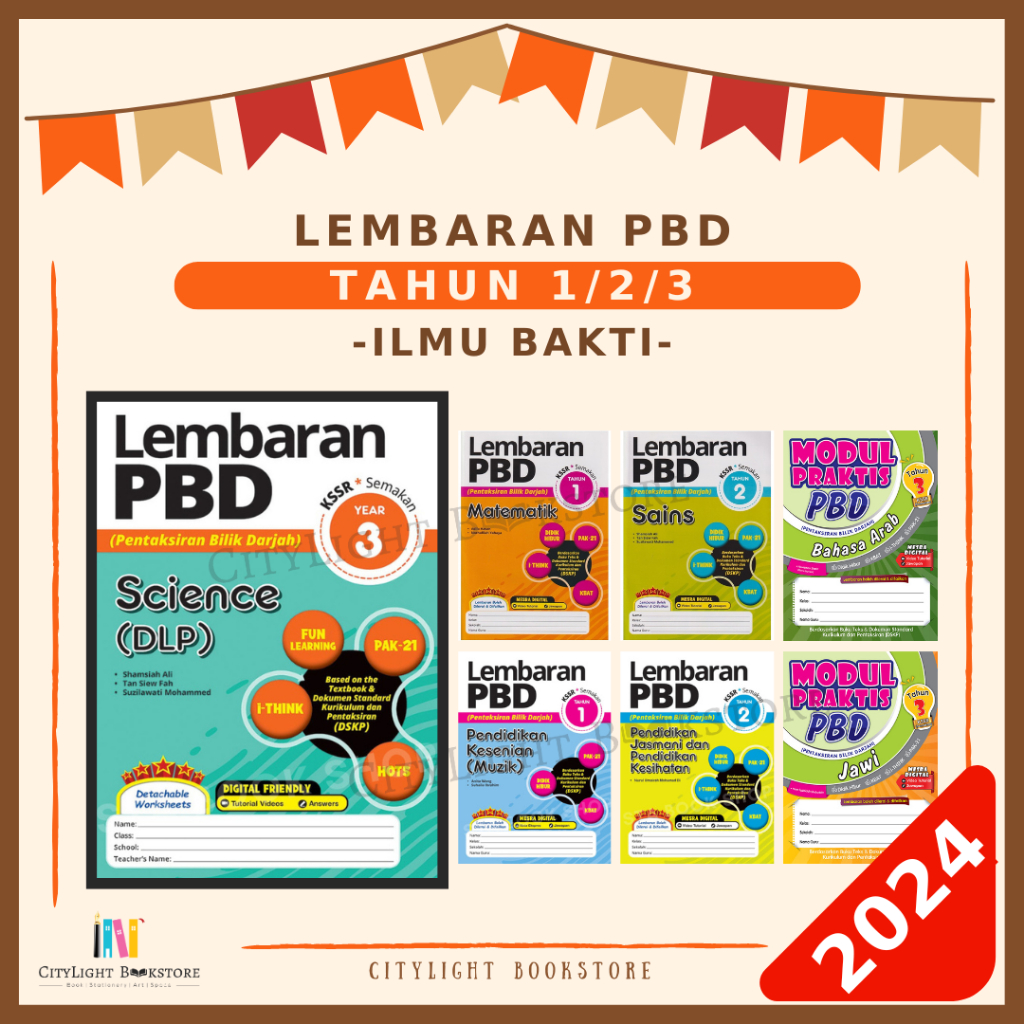 [CITYLIGHT] Buku Latihan 2024: Lembaran PBD / Modul Praktis PBD KSSR Semakan Tahun 1 / 2 / 3 ...