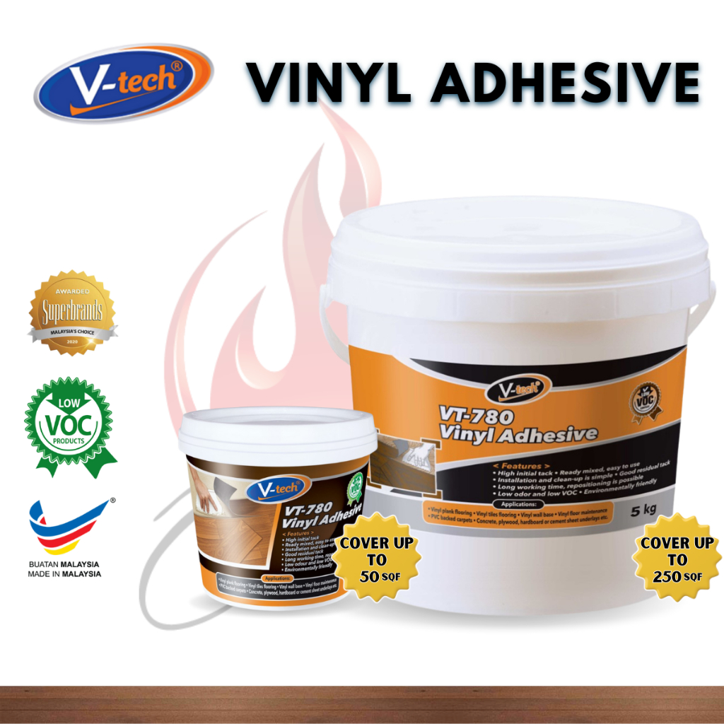 Vtech VT-780 1KG/5KG Vinyl Adhesive Sealant Flooring Glue Gam Lantai ...