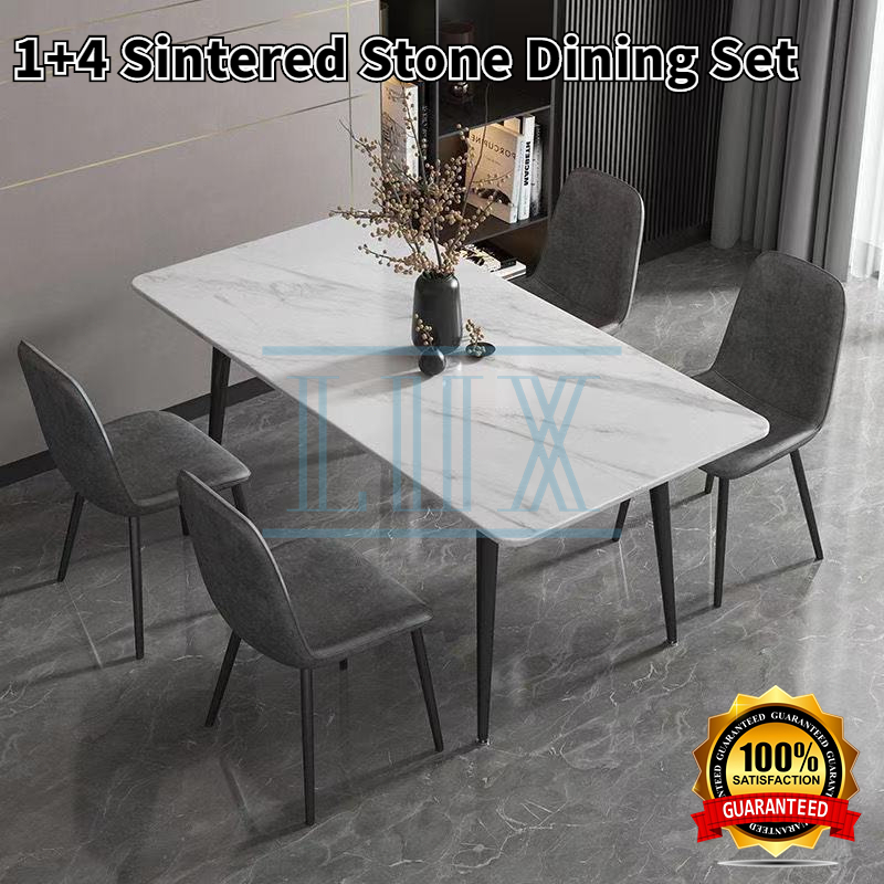 1+4 Sintered Stone Dining Set Ceramic Table Dining Set/Meja Makan ...