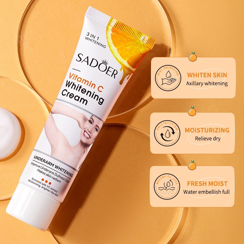 SADOER Vitamin C Whitening Cream Fresh Orange Essence Hydrating Moisturizing Underarm Whitening ...