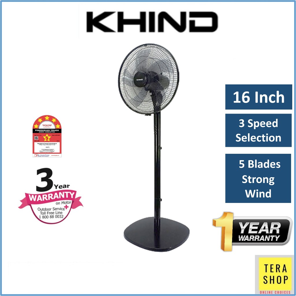 Khind SF1663H 5 Blades Stand Fan Kipas Angin Berdiri | Shopee Malaysia