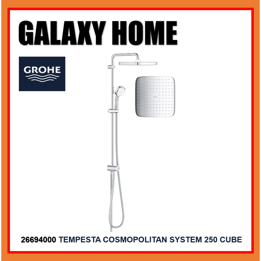 GROHE 26694000 TEMPESTA COSMOPOLITAN SYSTEM 250 CUBE FLEX SHOWER SYSTEM ...