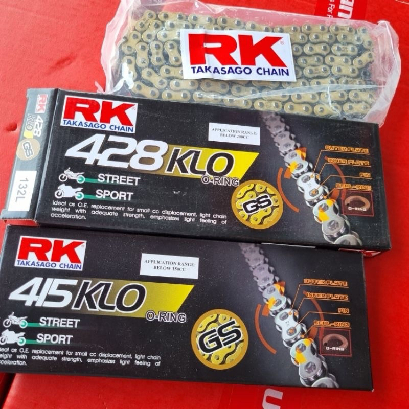 RK TAKASAGO 415 428 ORING CHAIN RANTAI ORING RK JAPAN 132L Y15ZR LC RS ...