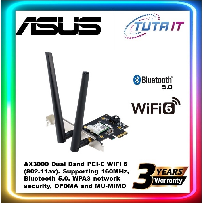 Asus PCE-AX3000 | AX3000 Dual Band PCI-E WIFI 6 Adapters with Bluetooth ...