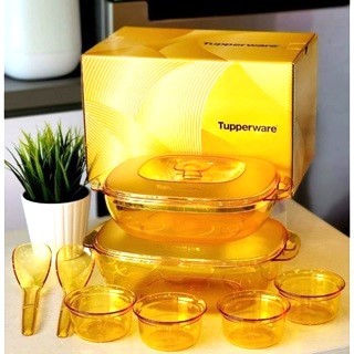 *Yellow Gold/Purple*Tupperware Crystalline Server Saucy 1.8L/Rice Soup ...