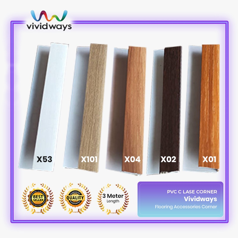 K2 VIVIDWAYS PVC C LASE CORNER 3 METER FLOORING ACCESSORIES | Shopee ...