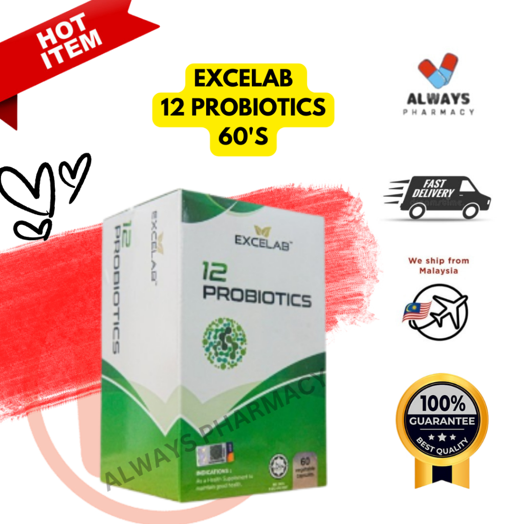 EXCELAB 12 PROBIOTICS - UNTUK KESIHATAN USUS (SAKIT PERUT, CIRIT-BIRIT, GASTRIK, ANGIN BADAN ...