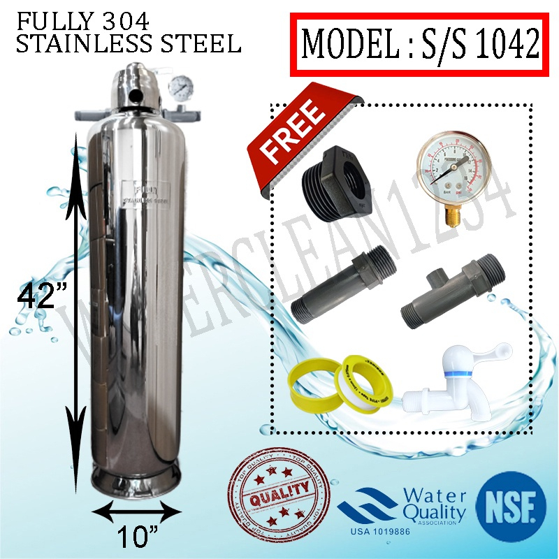 FULLY STAINLESS STEEL 10 X 42 OUTDOOR SAND 7 LAYERS WATER FILTER ( 1PCS ...