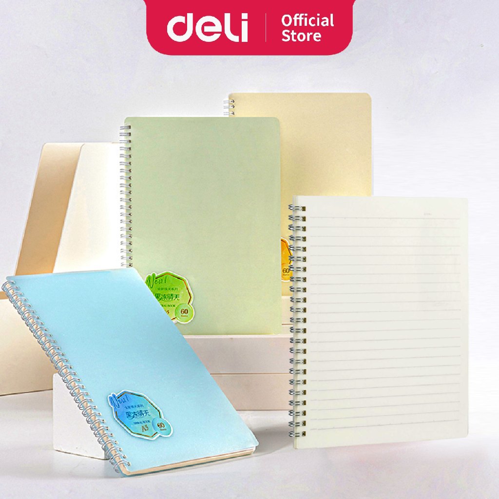 Deli Spiral Coil Notebook A5/B5 120 Pages Diary Plain Notepad Buku Nota ...