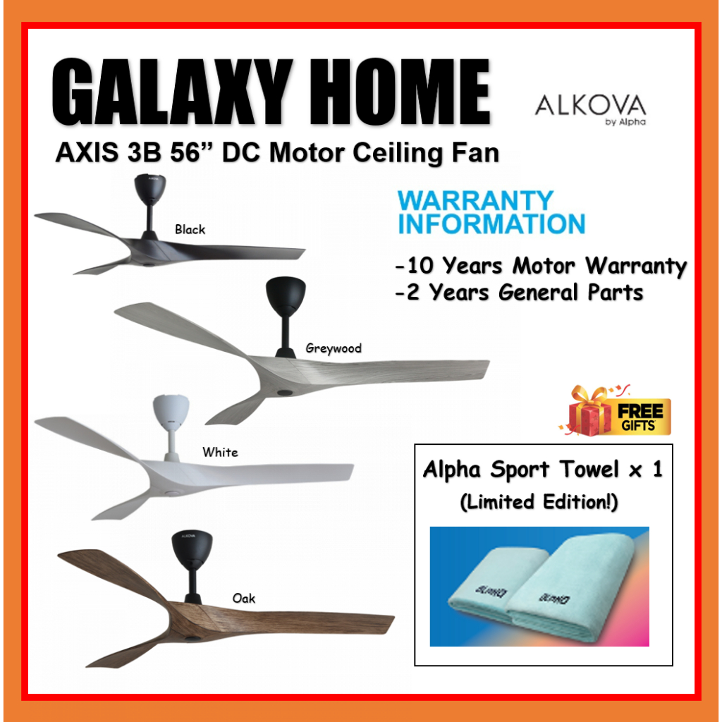 🔥FREE SHIPPING + FREE GIFT🔥 Alpha Alkova Axis 3B 56" DC Motor Ceiling ...