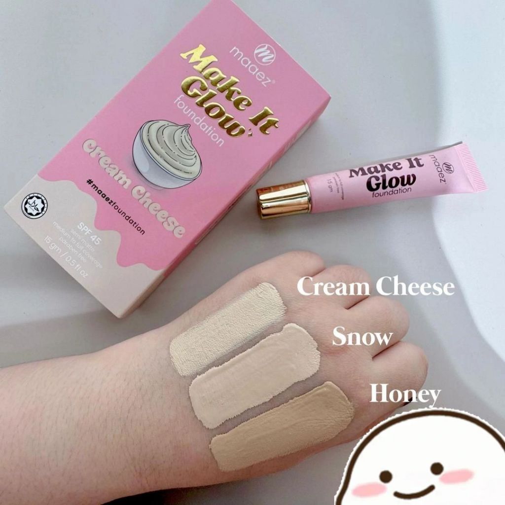 MAAEZ FOUNDATION 15GM SNOW/HONEY/CAREMAL/TRUFFLE/BROWNIES/WOOPIE PIE💄 ...