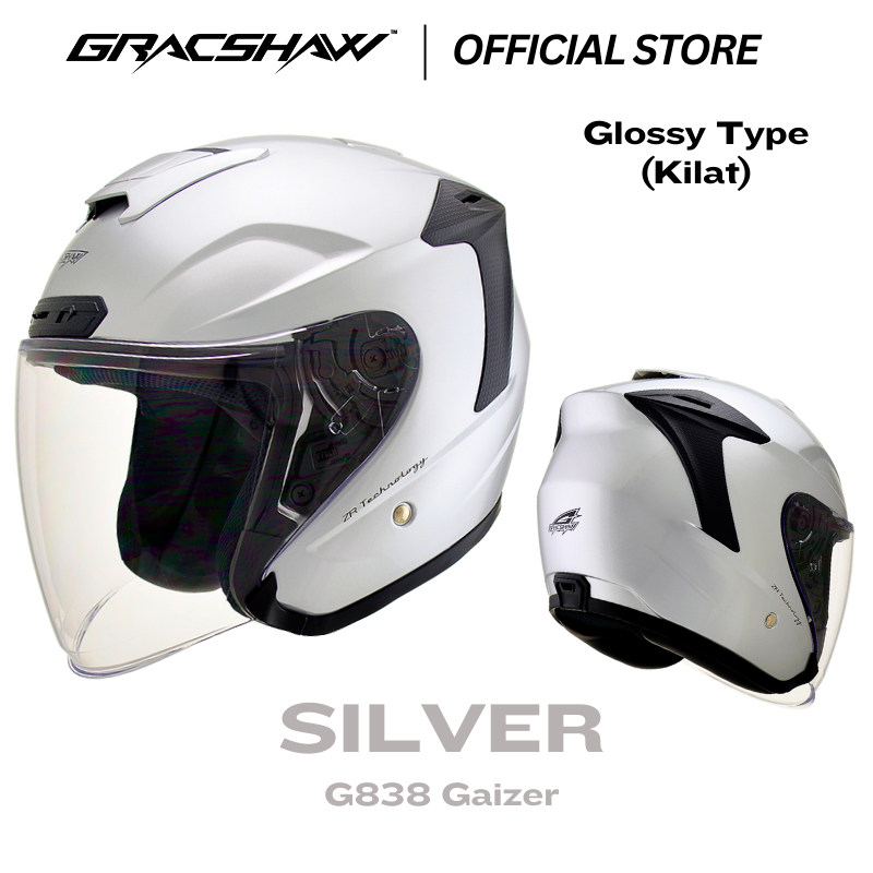 Gracshaw Gaizer G838 Open Face Helmet Plain Series JF4 Single Visor ...