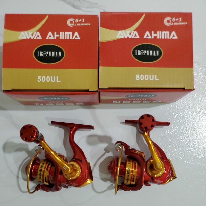 AWASHIMA fishing reel IRONMAN 500 / 800 Ultralight UL Spinning Fishing ...