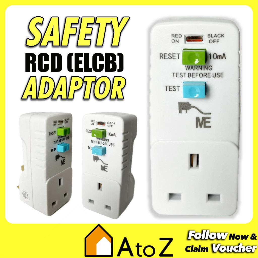 RAPID TECH / ME 13A 10mA Safety RCS (ELCB) Adaptor Power Protection ...