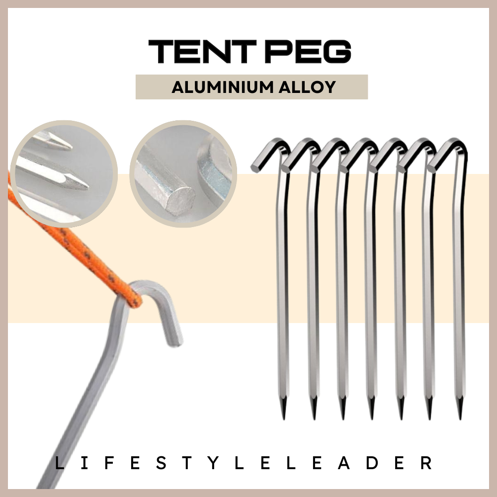 7 inch /18cm Tent Pegs Aluminum Alloy Tent Peg Stake Rod Stake Flysheet ...