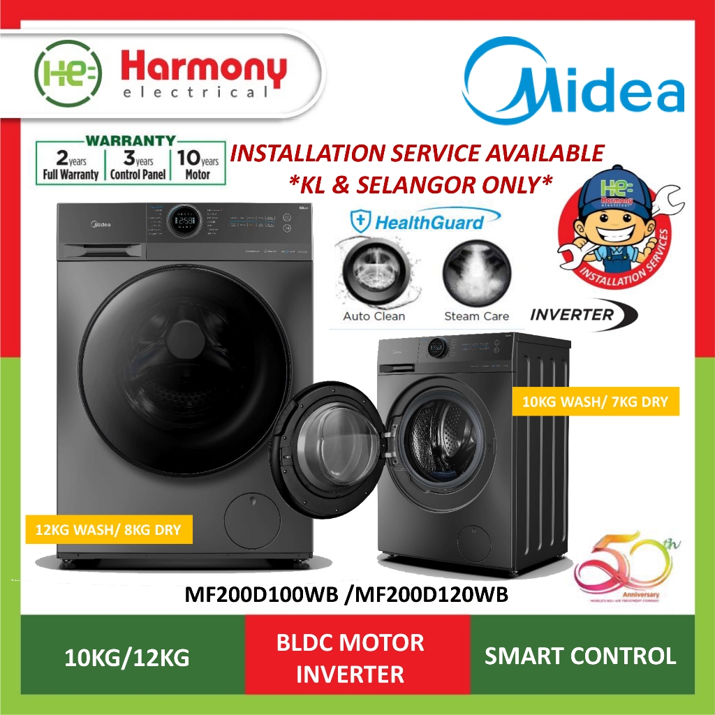 (FREE DELIVERY +INSTALL KL) MIDEA 2 In 1 Washer Dryer Inverter ...
