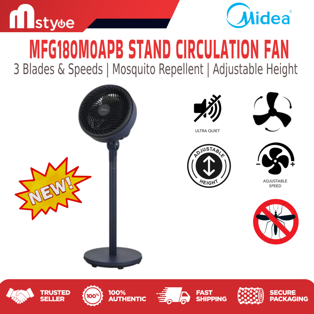 [NEW 2024 ] Midea Circulation Fan (6") 3 Blade MFG150M0APB (Table ...