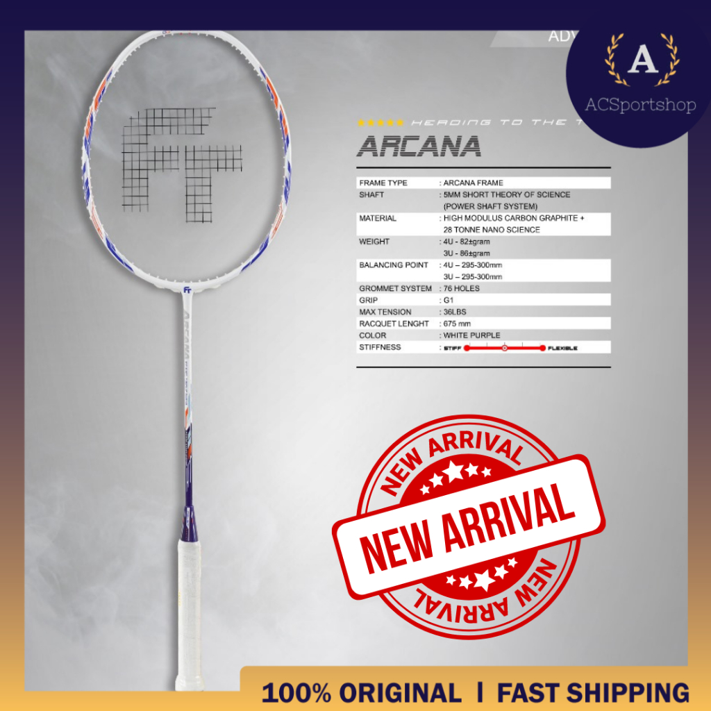 FELET ARCANA 80s NEW MODEL (MAX 36lbs) BADMINTON RACKET 100% Original ...