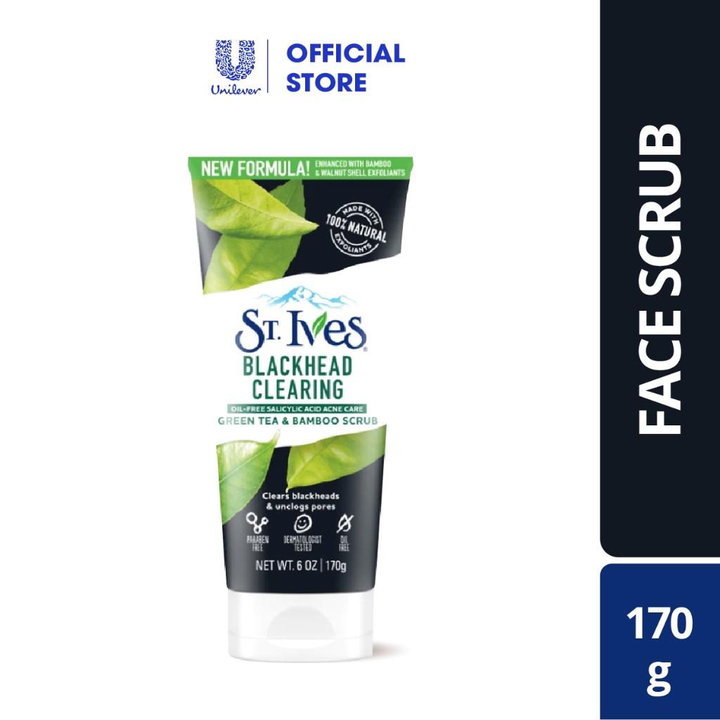 St. Ives Blackhead Clearing Green Tea & Bamboo Face Scrub For Clean ...