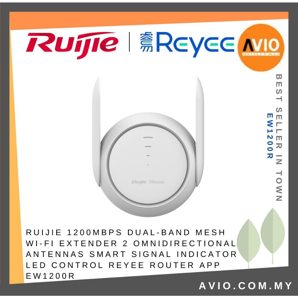 RUIJIE 1200Mbps Dual-band Mesh Wi-Fi Extender 2 omnidirectional ...