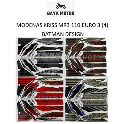 MODENAS KRISS MR3 110 EURO 3 (4) BATMAN DESIGN | Shopee Malaysia
