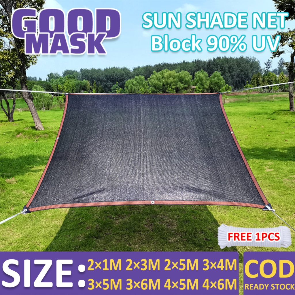 Sun Shade Net Anti-UV 90% Outdoor Jaring Hitam Garden Sunscreen Net ...