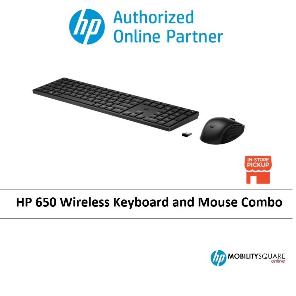 HP 650 Wireless Keyboard and Mouse Combo- White / Black (4R016AA ...
