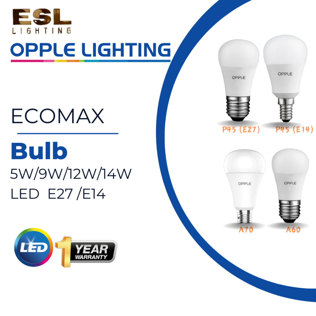 ESL LIGHTING Opple LED ECOMAX Bulb 5W/9W/12W/14W | Shopee Malaysia