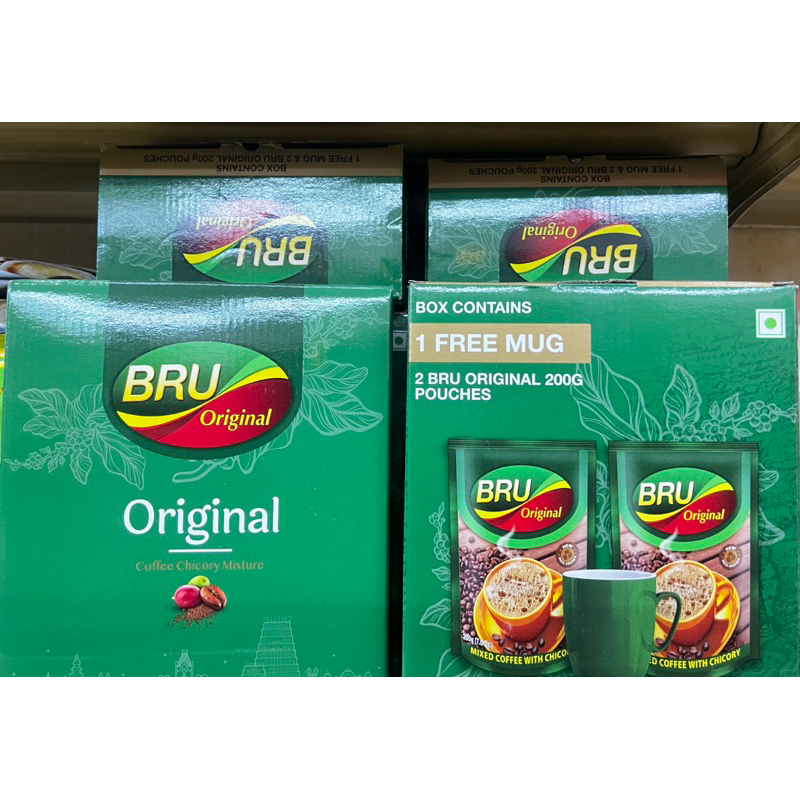 Limited Stock!! Bru Original Coffee Box- ( 2 Bru Original 200G pouches+ ...