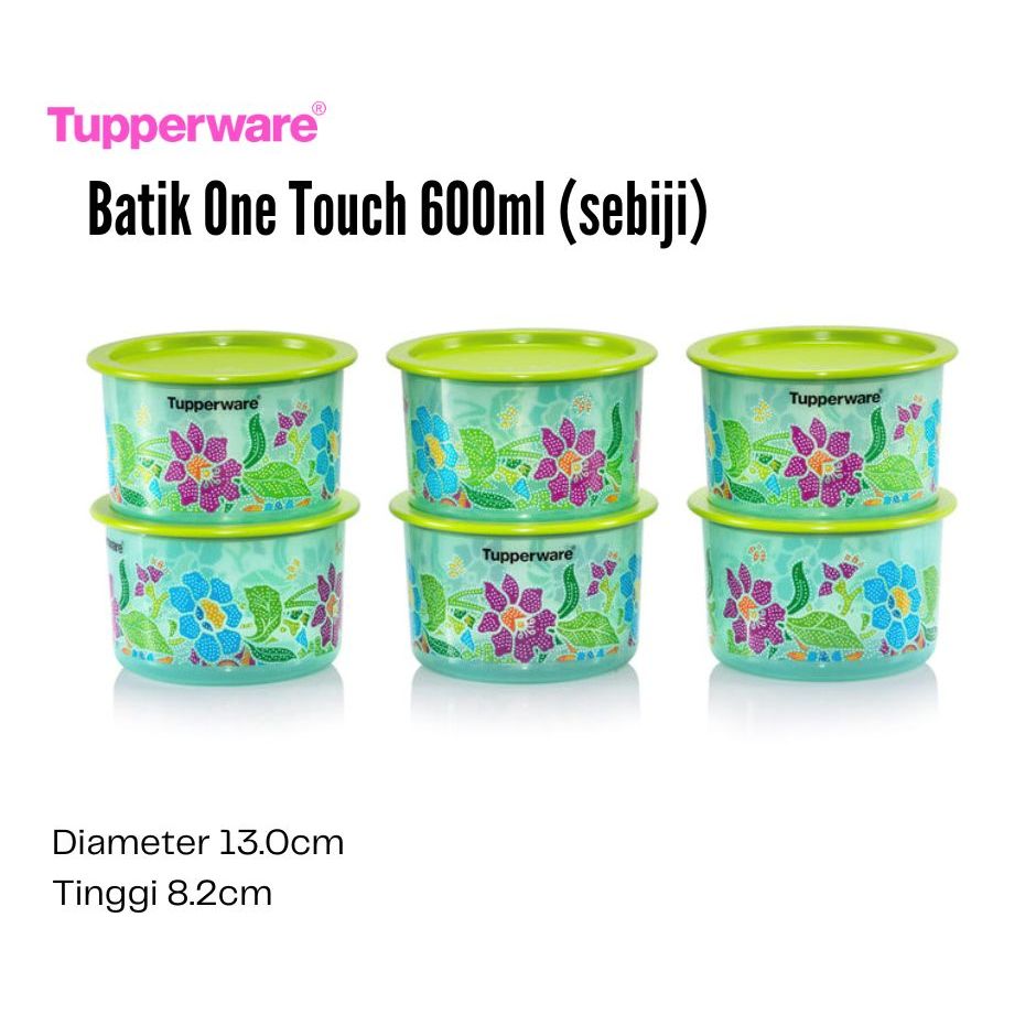 Tupperware Batik One Touch OT Topper Junior 600ml Airtight Water Tight Food Container | Shopee ...
