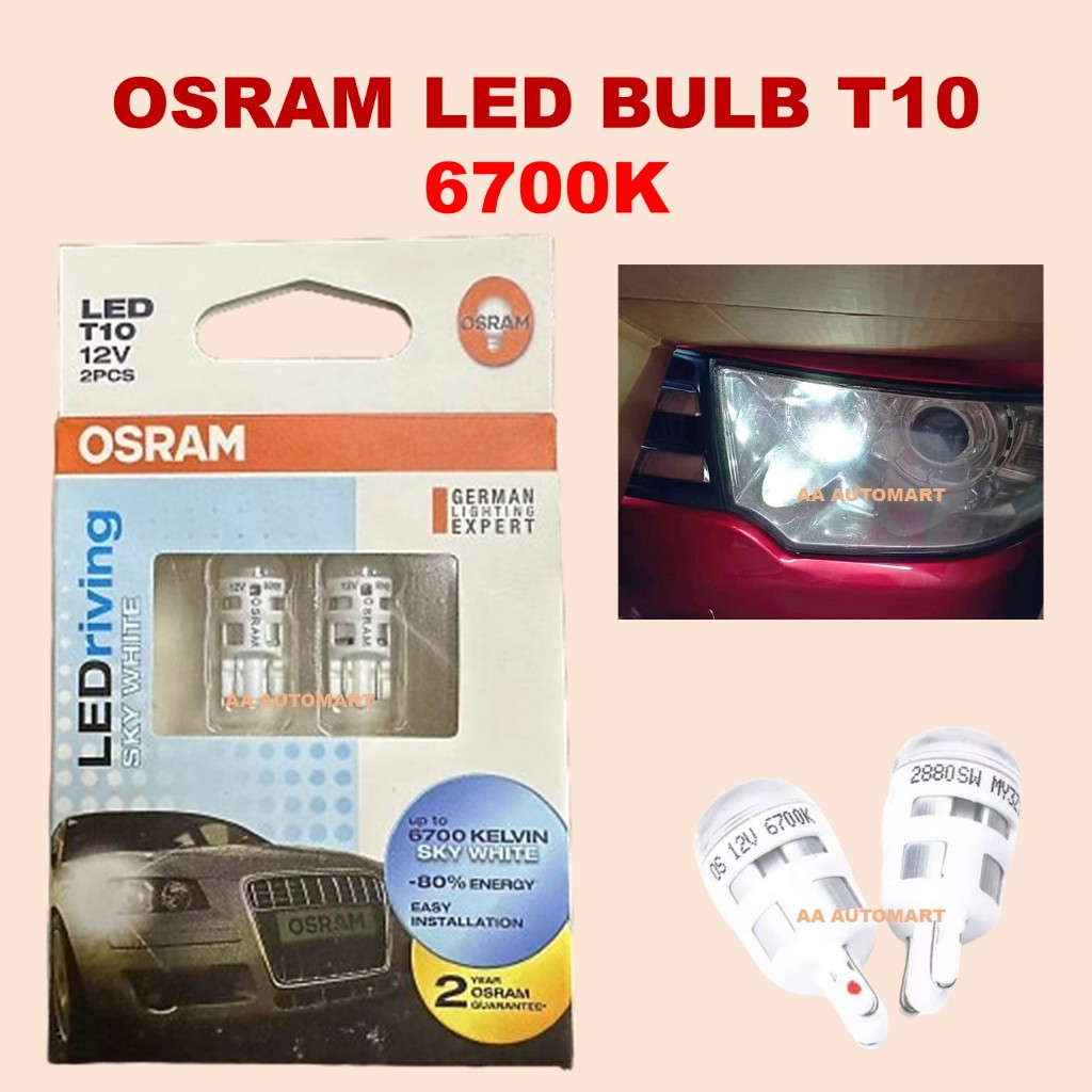 ORIGINAL OSRAM LED BULB T10 SKY WHITE 12V 6700K ONE PAIR | Shopee Malaysia