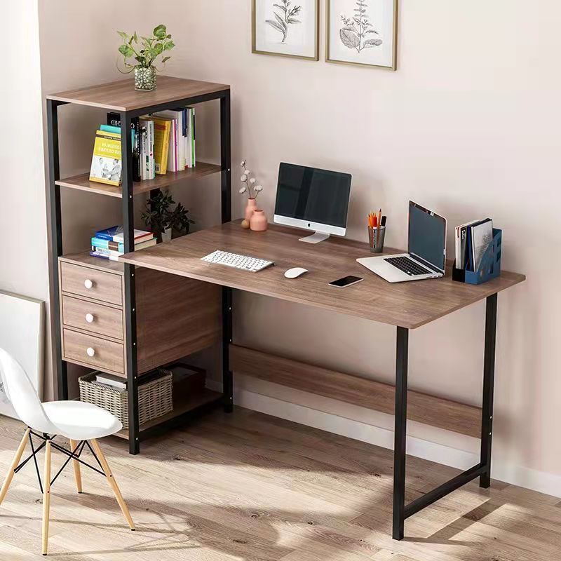 Computer desk bookshelf integrated desktop table home bedroom table ...