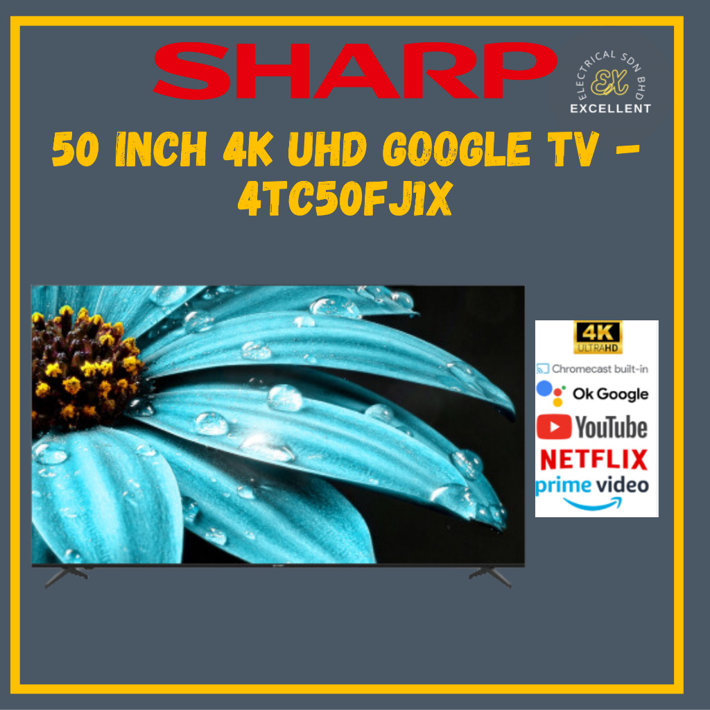 SHARP 50 Inch 4K UHD Google TV - 4TC50FJ1X | Shopee Malaysia