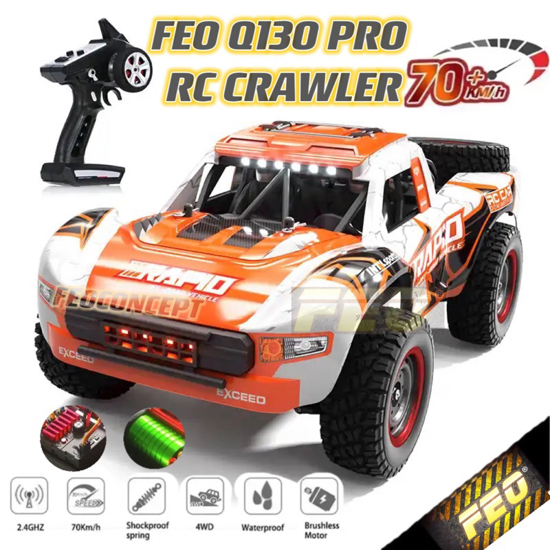 FEO Brushless Q130 Pro Rapid RC Car 1:16 High Speed 70KM/H 4WD Remote ...