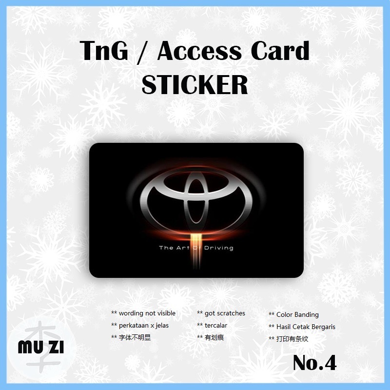 Toyota TnG Card STICKER NFC STICKER Waterproof Thick Hard Material ...