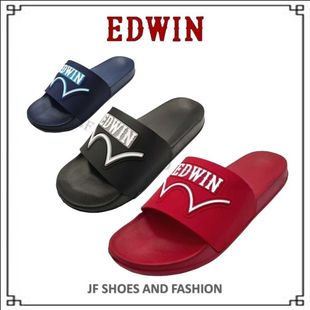 [Raya Raya]Edwin Men‘s Signature LOGO Sandals E10658 | Selipar Lelaki ...
