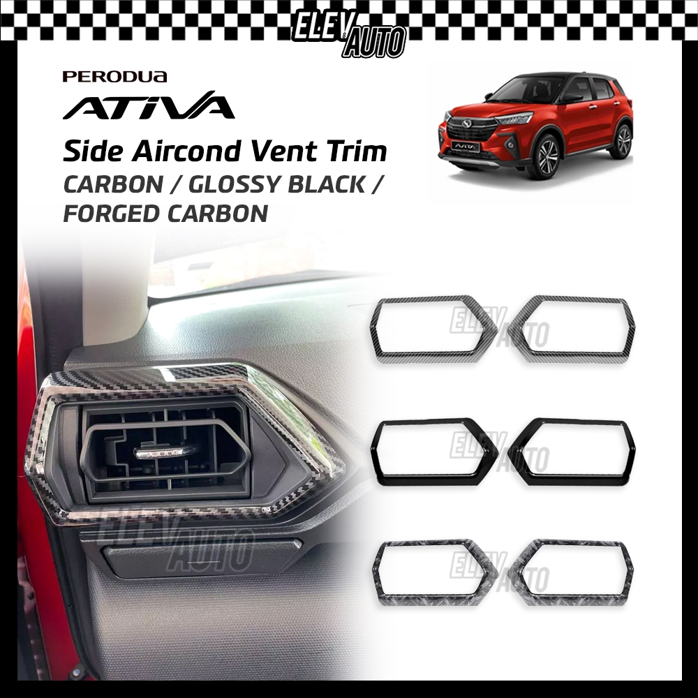 Perodua Ativa Side Aircond Vent Interior Trim Carbon Fiber Black ...