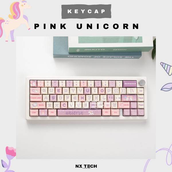 Pink Unicorn XDA Profile PBT Keycap Set for Mechanical Keyboard ...