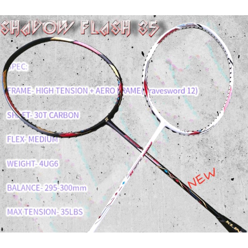 Badminton Racket (VICTOR BS12 FRAME)-Klint SHADOW FLASH 35 | Shopee ...