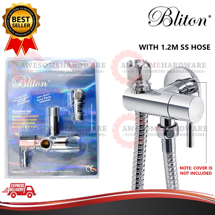 BLITON B1017 STAINLESS STEEL TOILET BIDET SPRAY AND VALVE SET WITH 1.2M ...