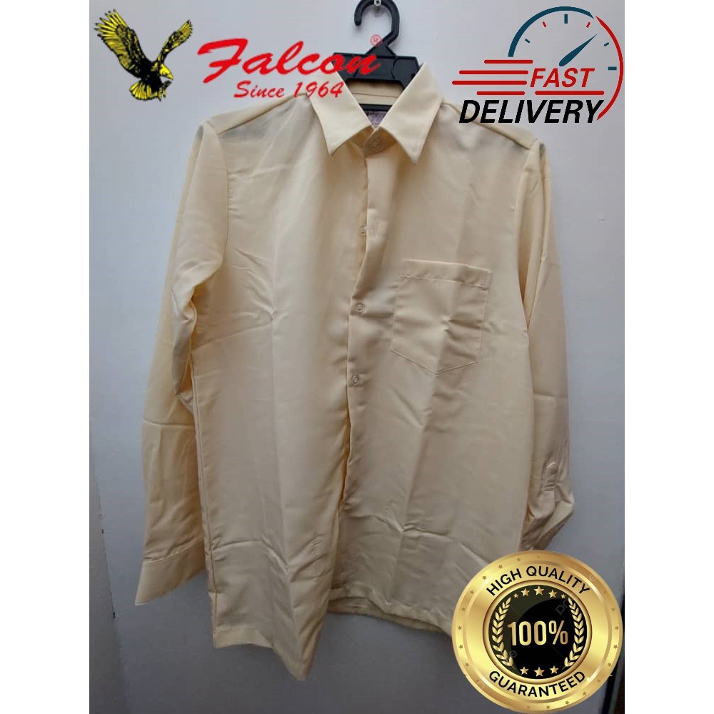 BAJU KEMEJA FALCON BEIGE MRSM/PENGAWAS SEKOLAH RENDAH/MENENGAH LENGAN ...